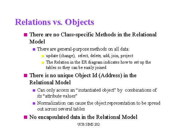 Relations vs. Objects