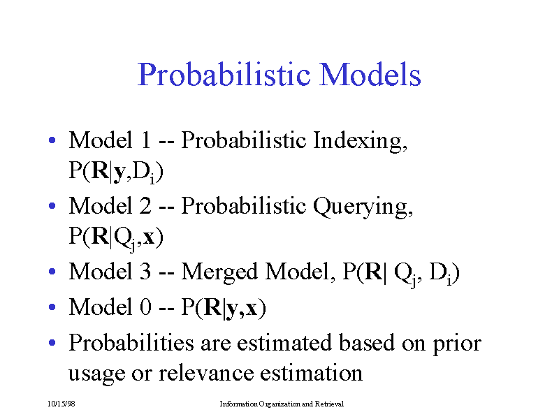 Probabilistic Models
